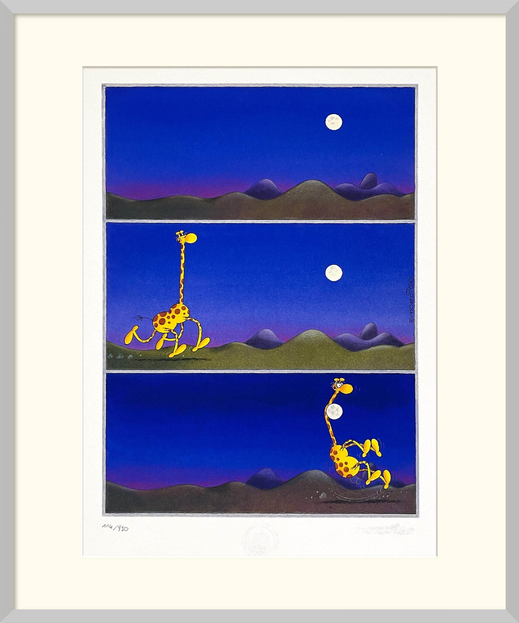 Giraffe and Moon | Artwork by Mordillo | Galeria HMH | Art Gallery ...