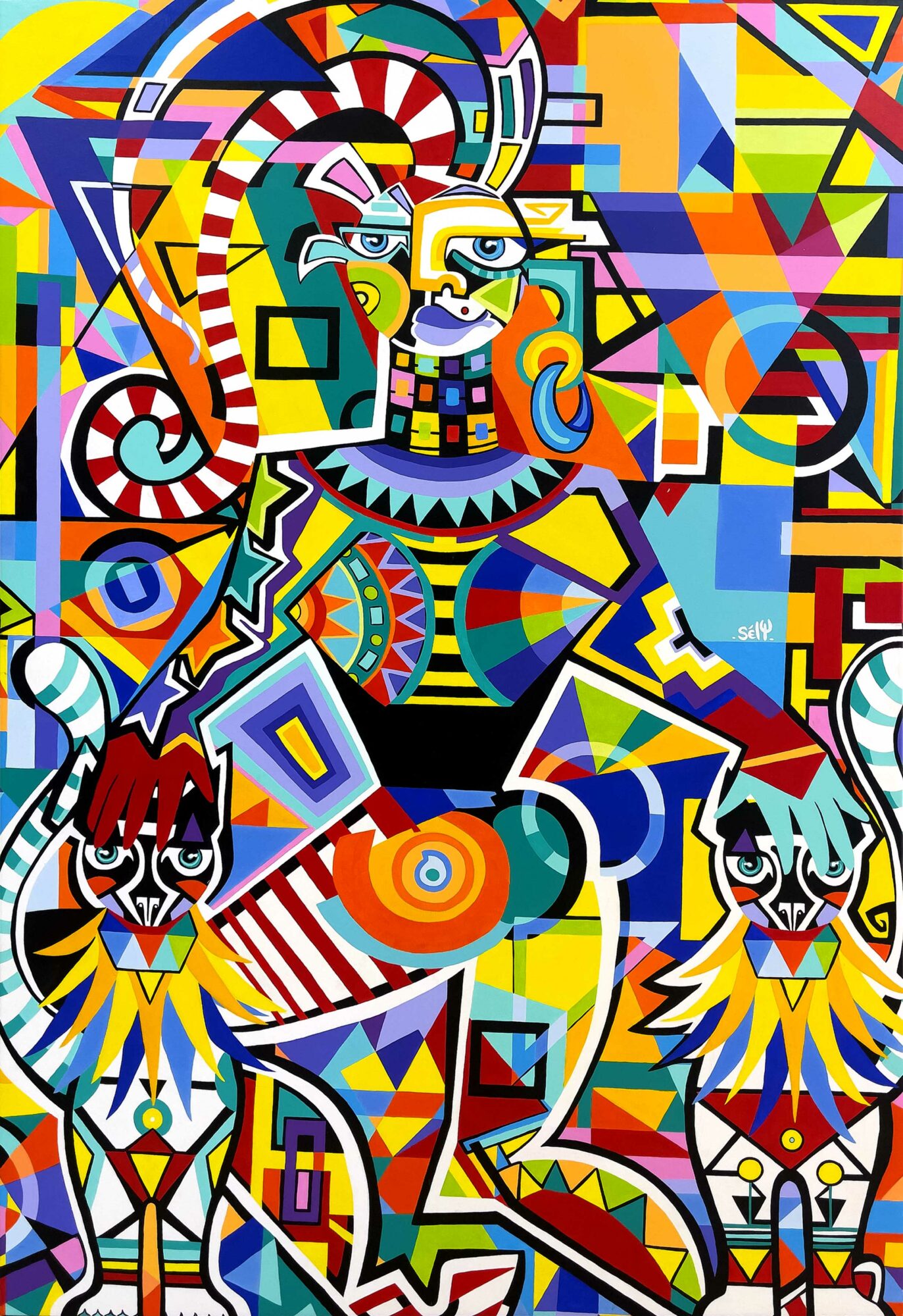 Monaïs Back and cats | Artwork by Sely | Galeria HMH | Art Gallery ...